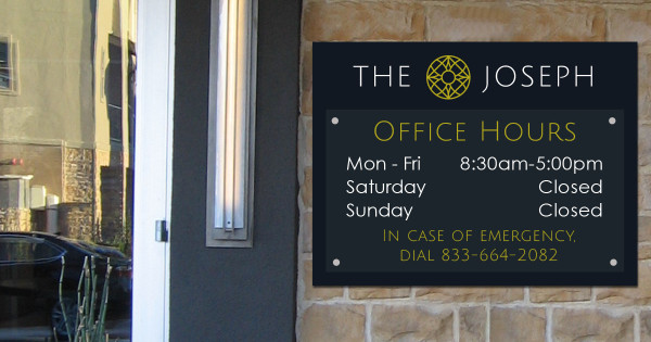 Office Hours Sign|Apartment Office Hours sign